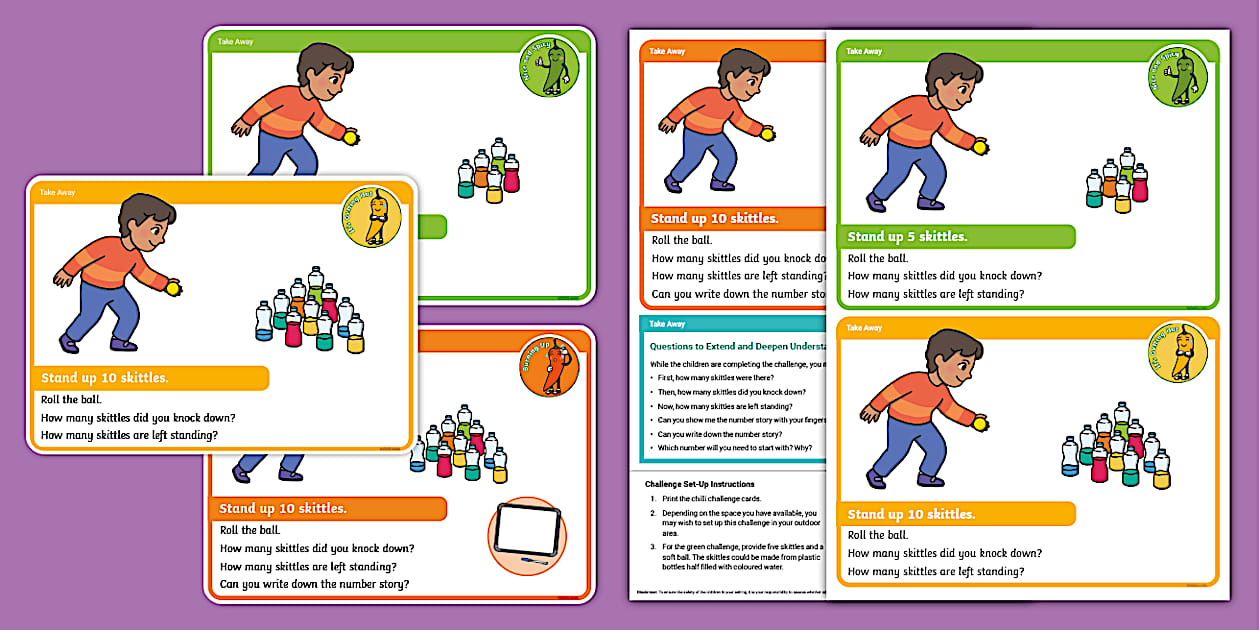 👉 Take Away Chilli Challenges: Skittles Subtraction | Twinkl