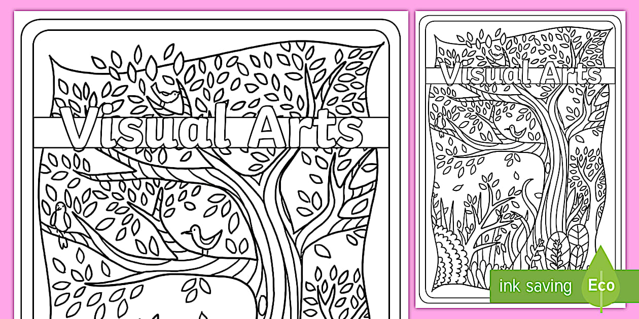 Editable Visual Arts Mindfulness Colouring Book Cover