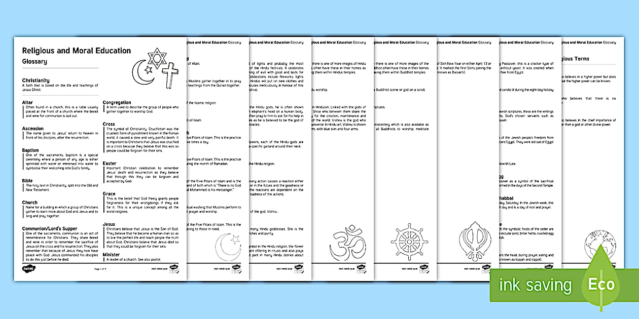 RME Glossary Parent and Carer Information Sheet - Twinkl