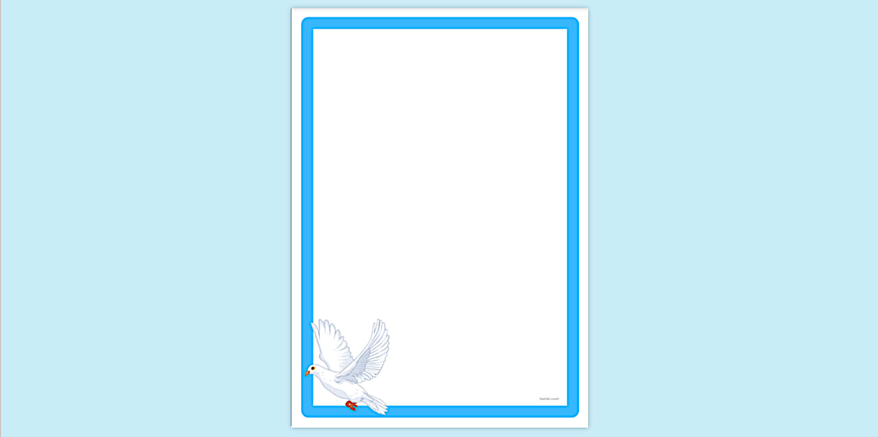 Simple Blank Printable Bird Page Border | Page Borders