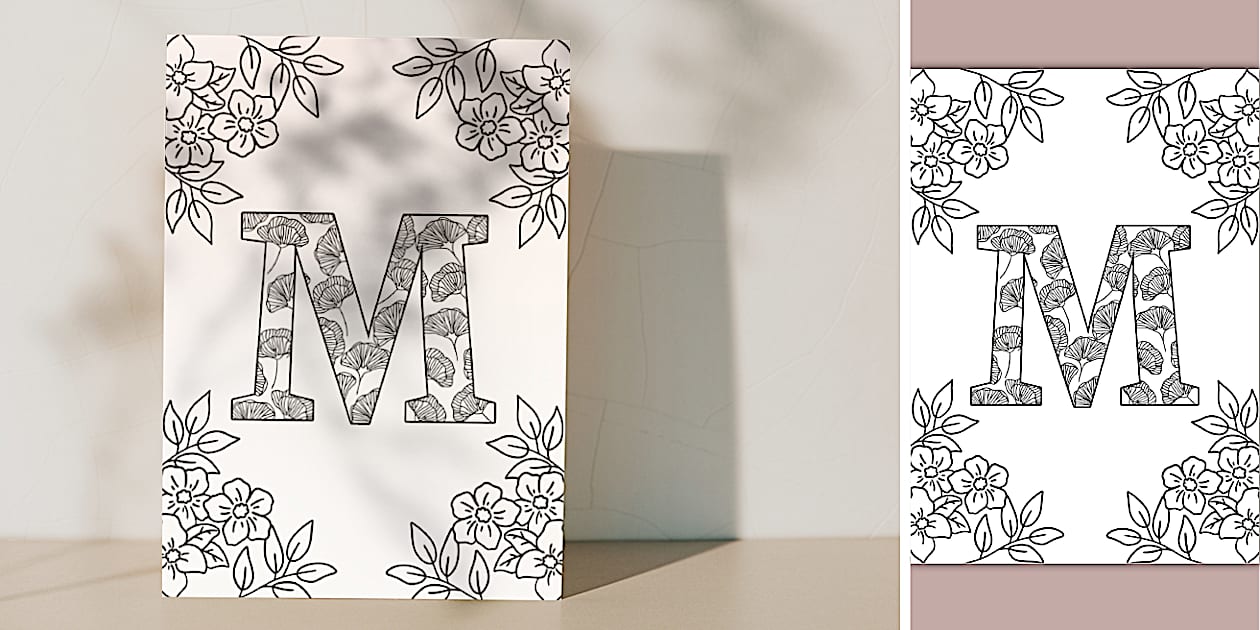 Letter M Mindfulness Colouring Card | Twinkl Party - Twinkl