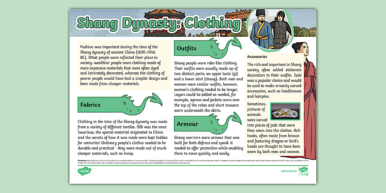 Shang Dynasty Clothing Fact File
