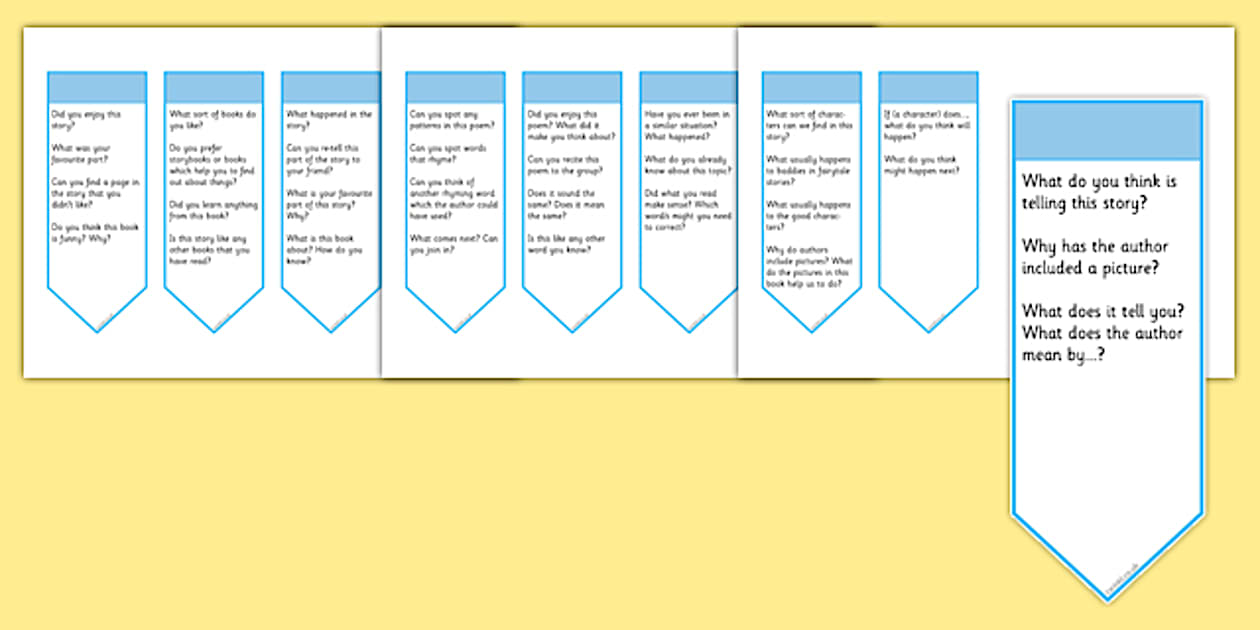 Guided Reading Curriculum Questions Bookmarks Year 1