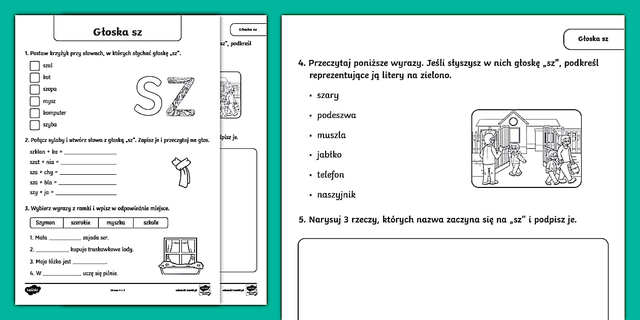 Logopedia | Głoska sz | Karta pracy (teacher made) - Twinkl