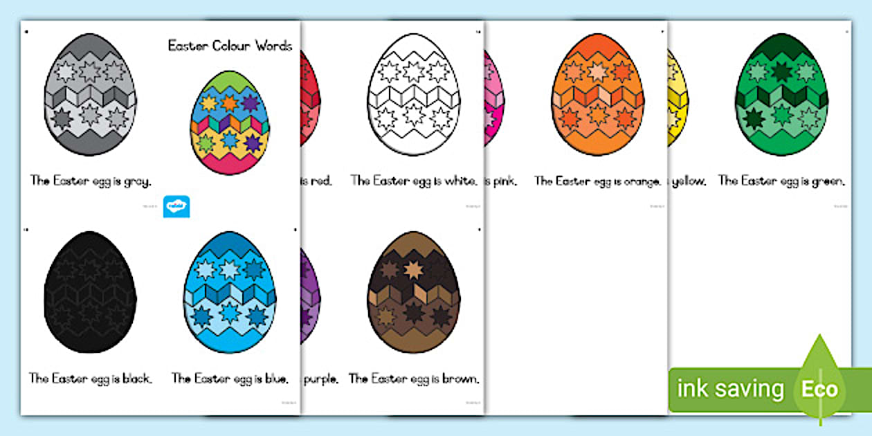 Easter Emergent Reading | Easter Egg Colour Words - Twinkl