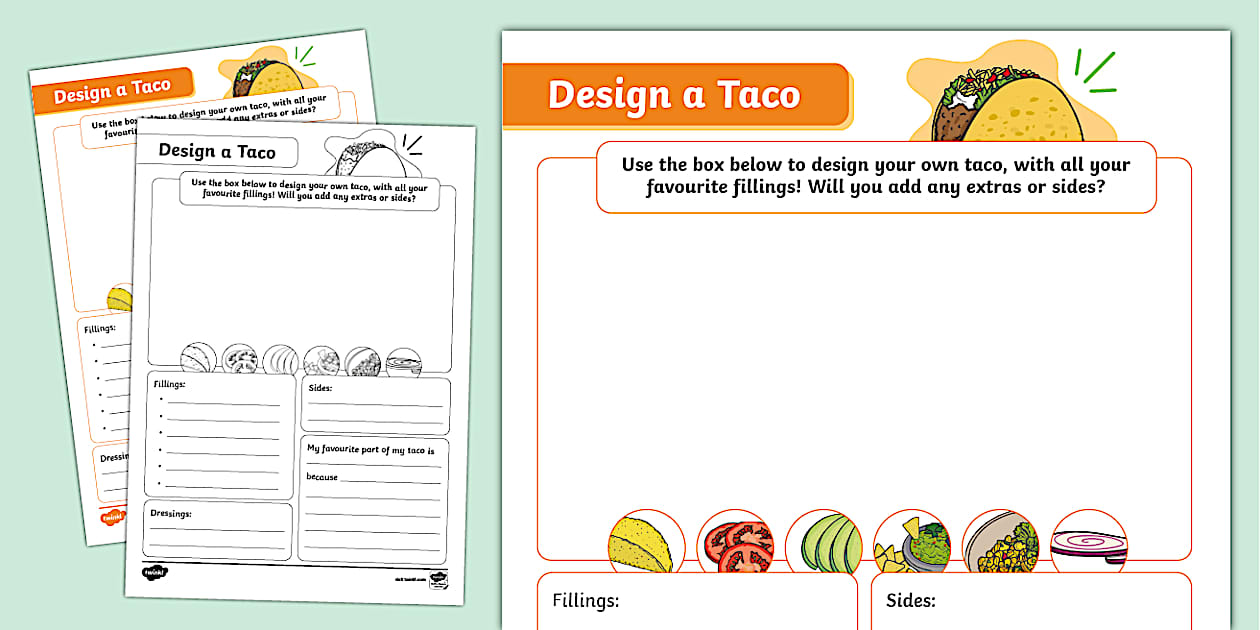 Design a Taco Activity Sheet (teacher made) - Twinkl