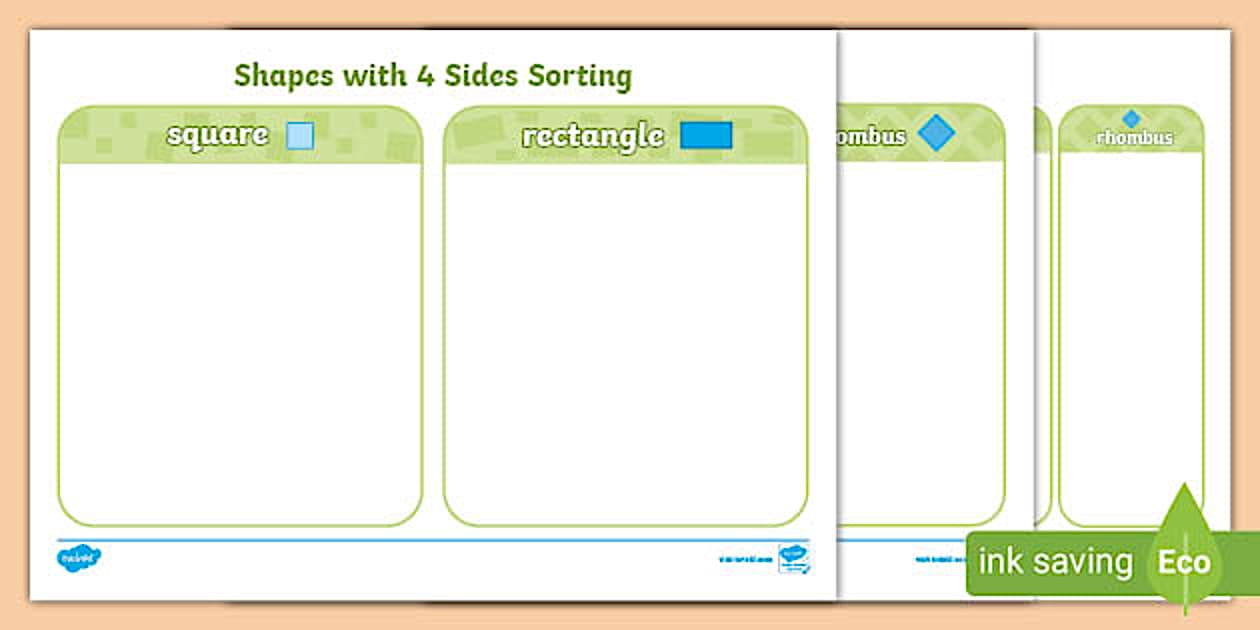 👉 Shapes with 4 Sides Sorting Activity - Twinkl