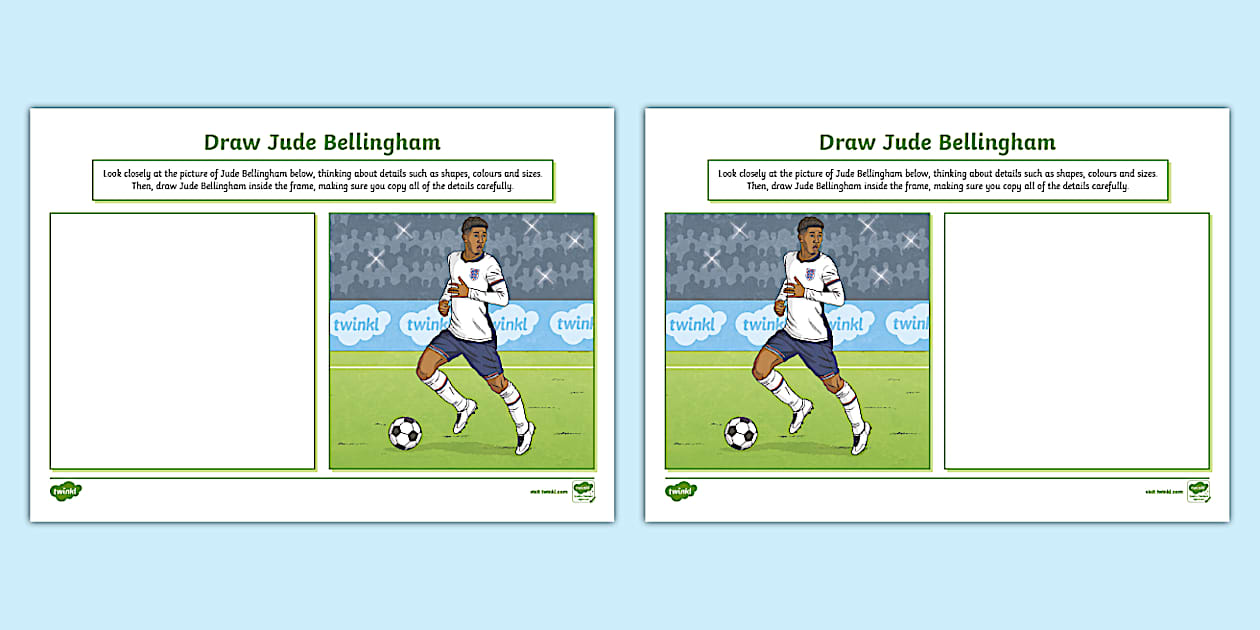 Draw Jude Bellingham Worksheet (teacher made) - Twinkl
