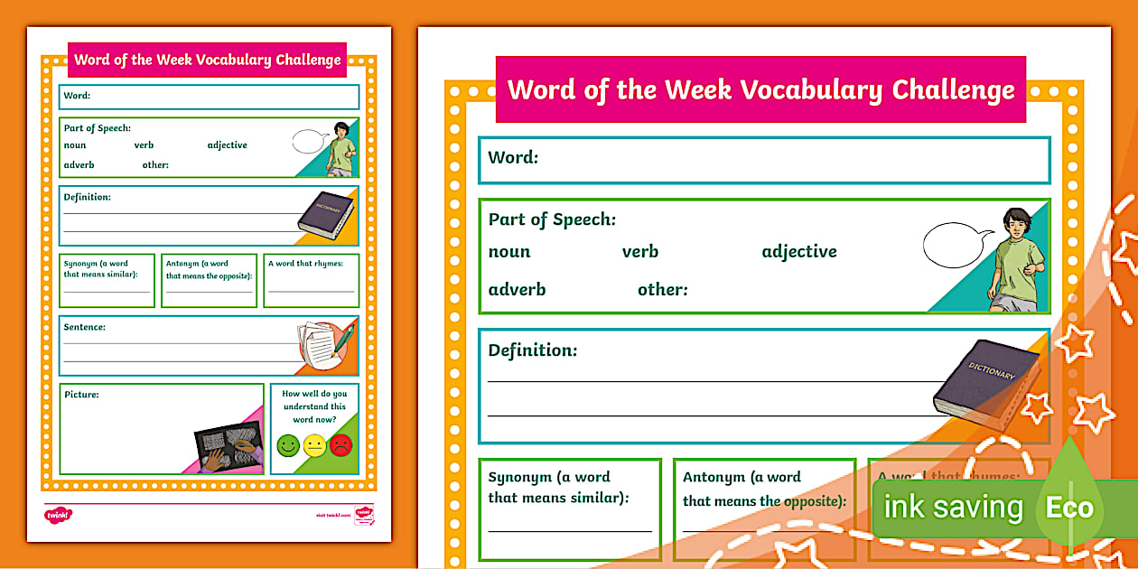 Word of the Week Vocabulary Challenge (teacher made)
