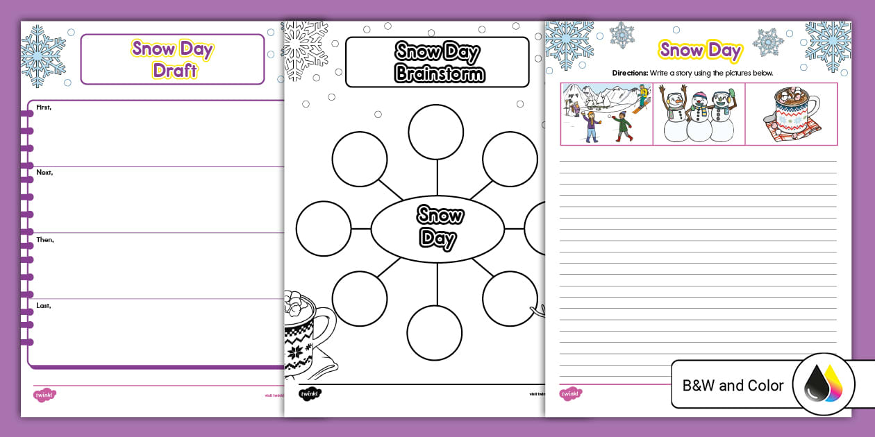 First Grade Snow Day Write a Story Worksheet (teacher made)