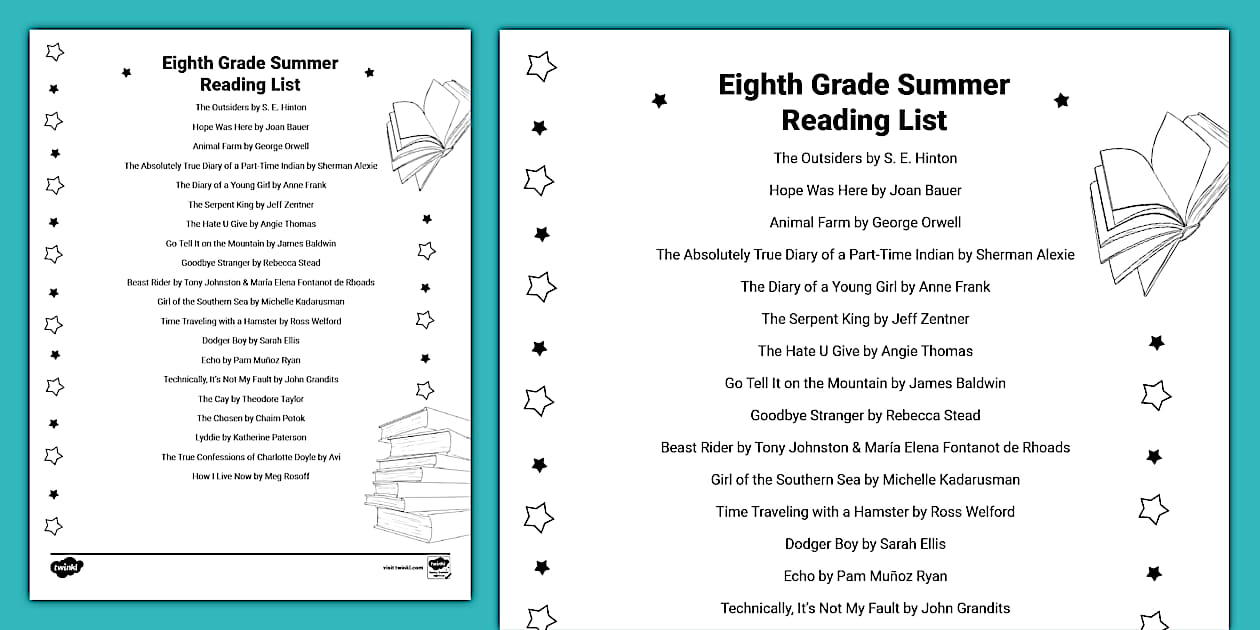 Summer Reading List for 8th Graders | ELA | Twinkl USA