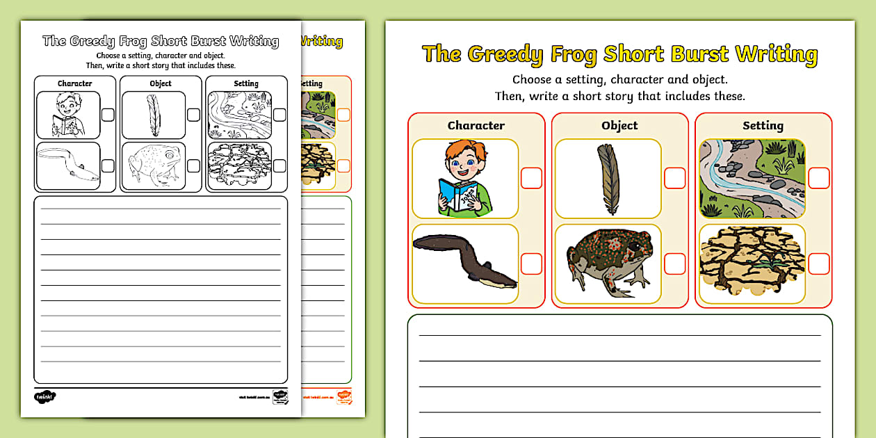 The Greedy Frog Short Burst Writing Template (teacher made)
