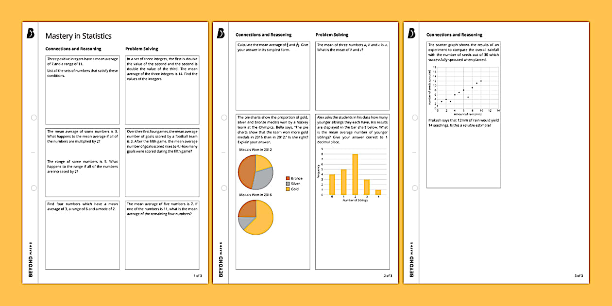 Mastery: Statistics Questions | Beyond (teacher made)