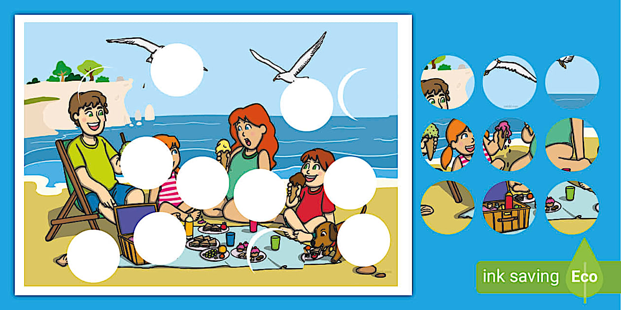 Summer Holiday Connect the Dots - Sticker Matching Activity
