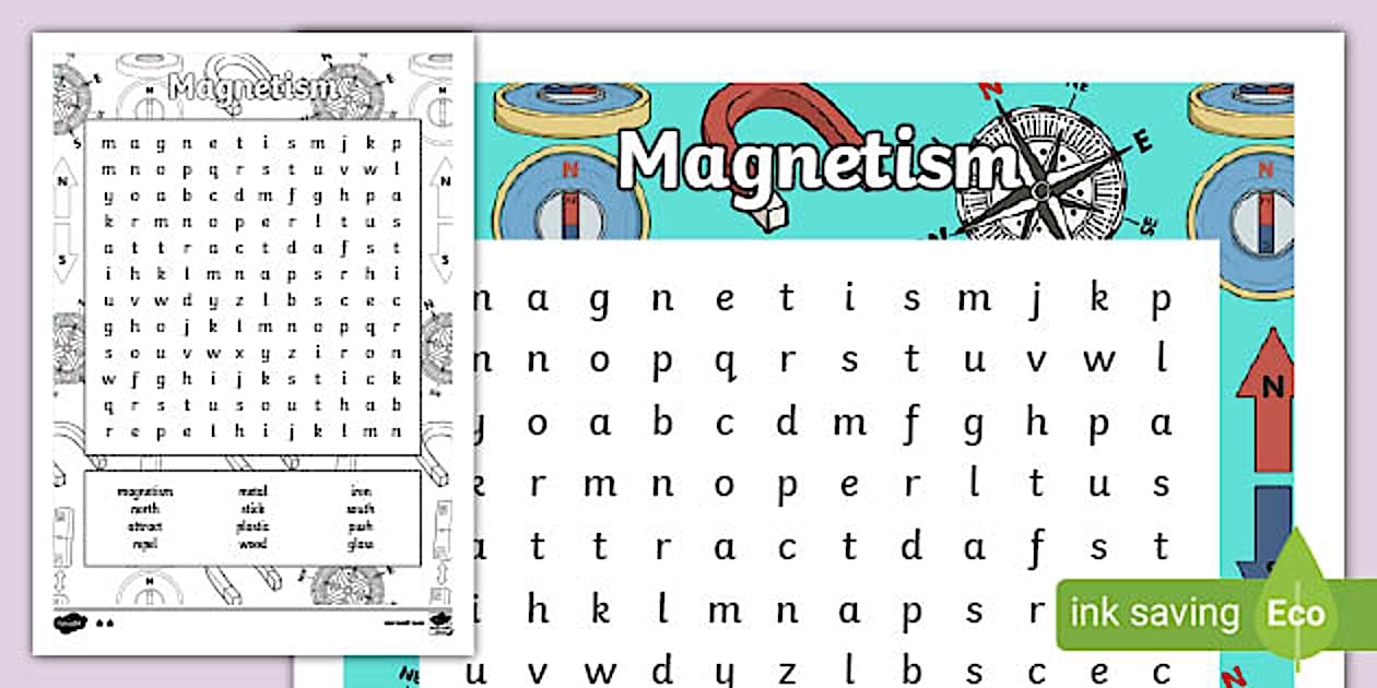 Magnetism Word Search (teacher made) - Twinkl