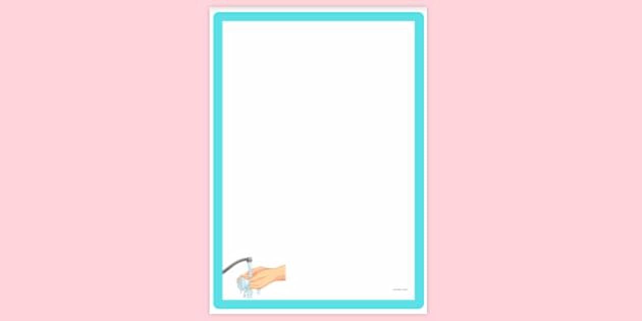 Simple Washing Hands Page Border | Page Borders | Twinkl