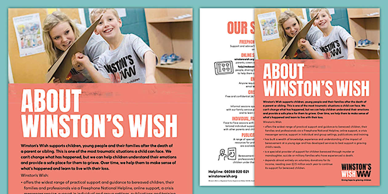FREE! - Winston's Wish: Giving Hope to Grieving Children Information ...