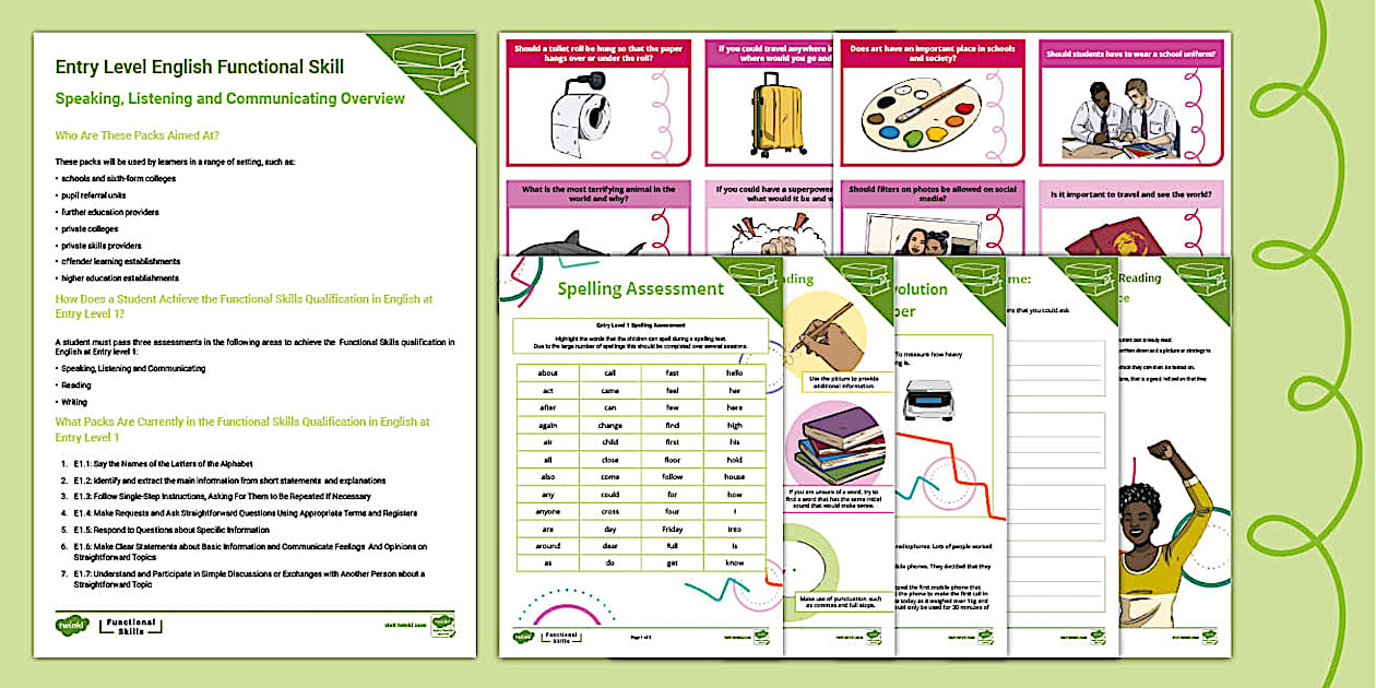 Functional Skills English Level 1 PDF Resource Pack - Twinkl