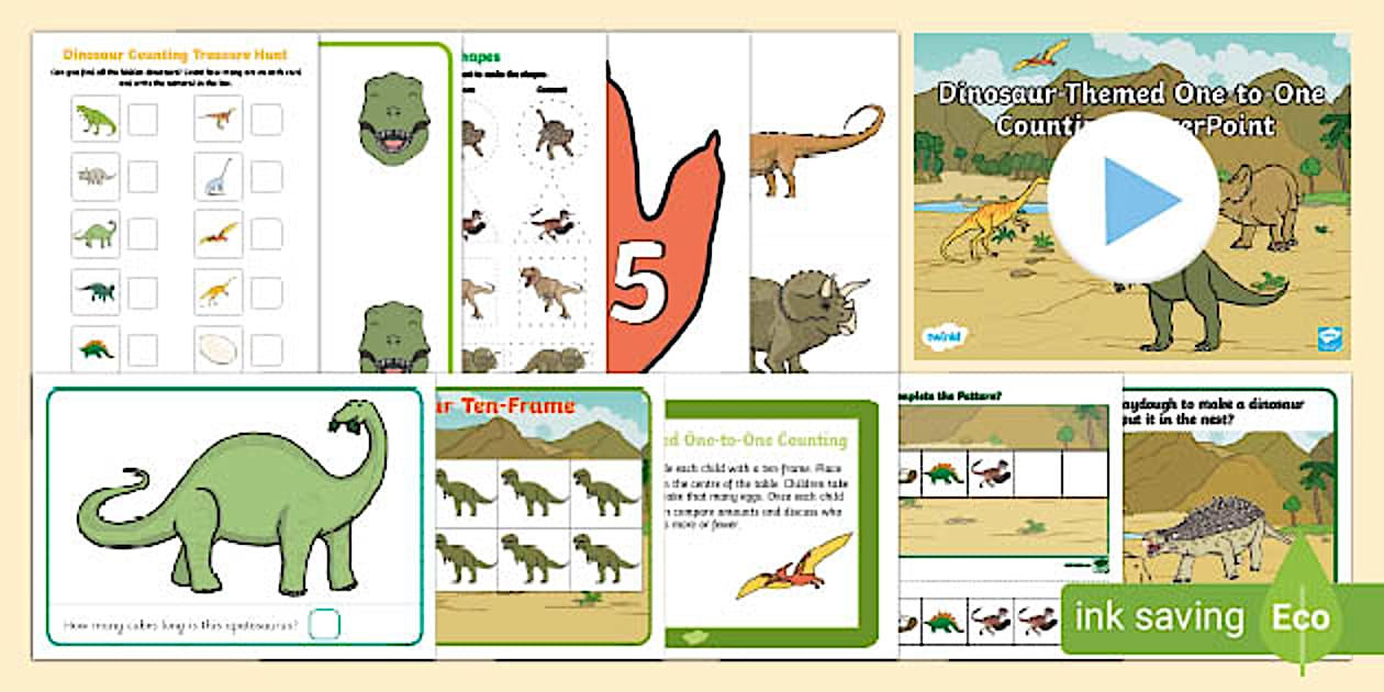 👉 Fun Maths Activities for Nursery | EYFS Maths Pack: Dinosaur