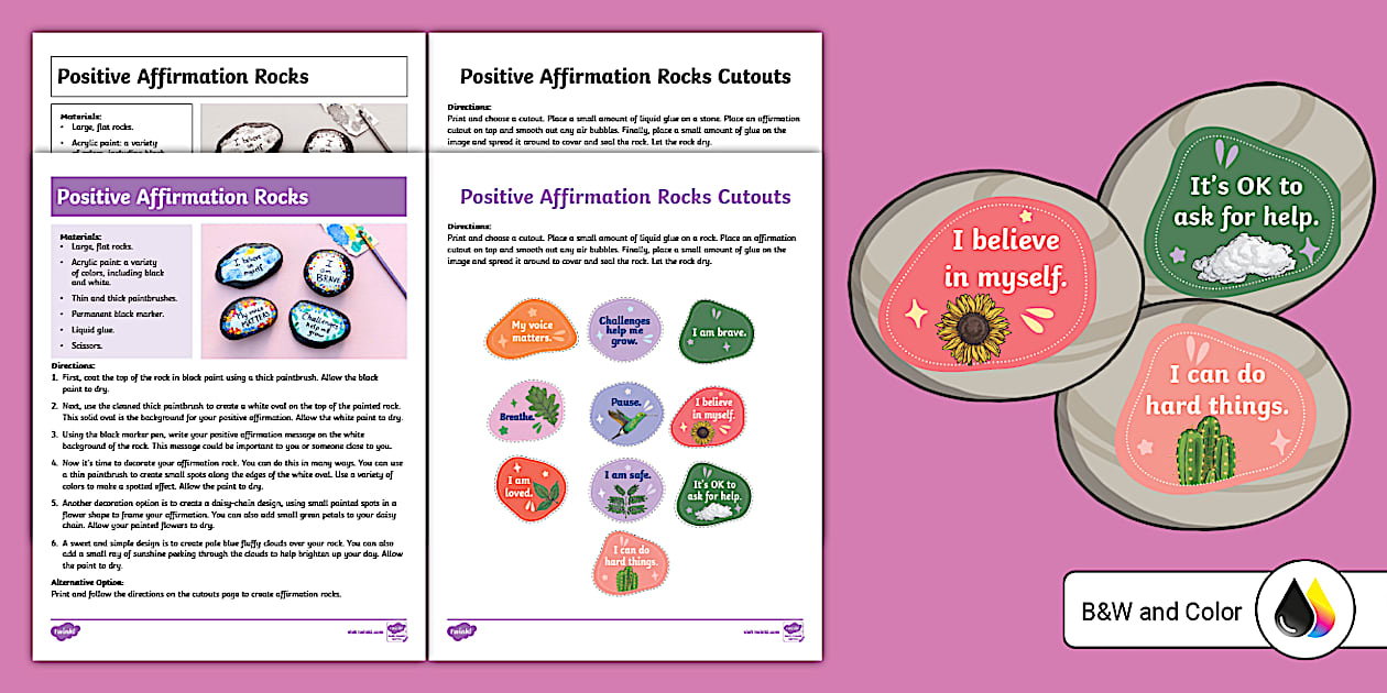 Positive Affirmation Rocks Craft