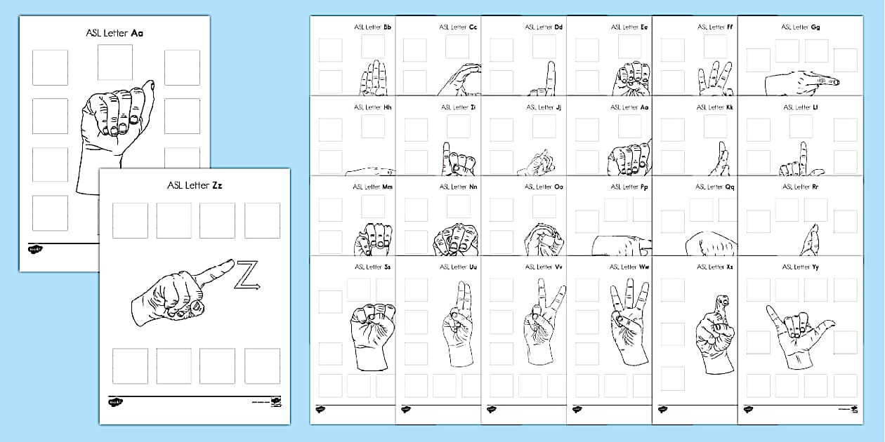 ASL Letters A-Z Cut and Paste Activity Pack - Twinkl