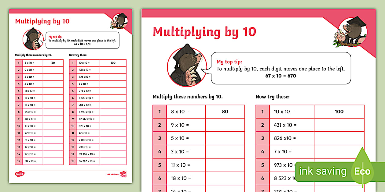 Multiplying by 10 (teacher made) - Twinkl