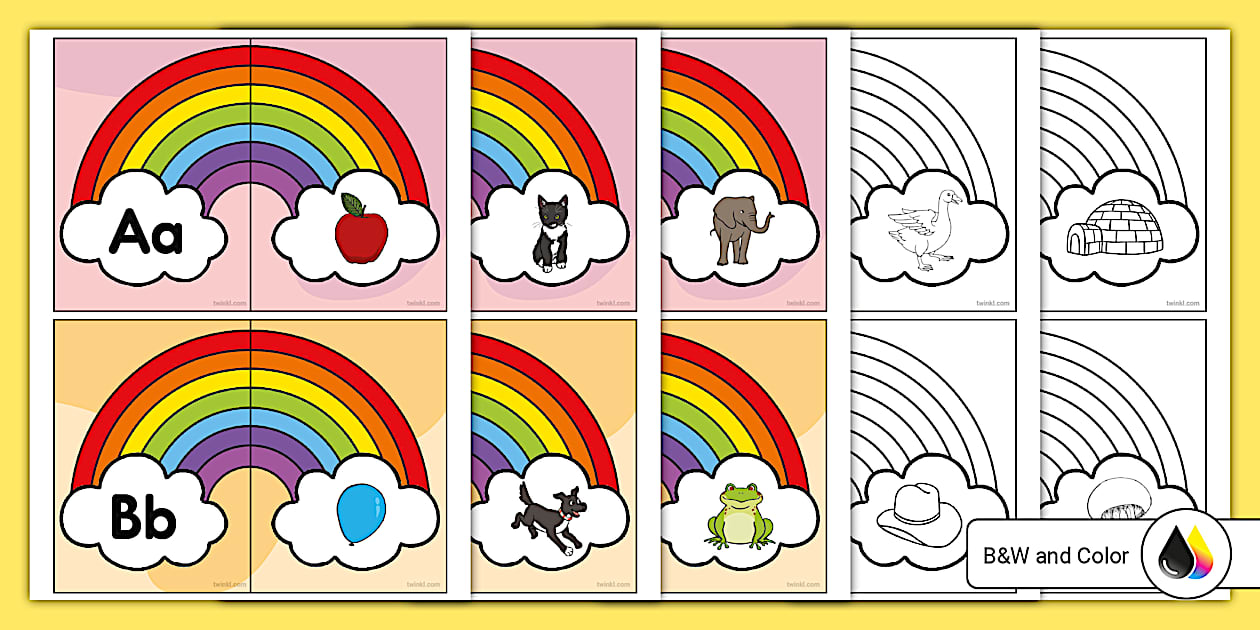 Rainbow Beginning Sounds Matching Puzzle (Teacher-Made)