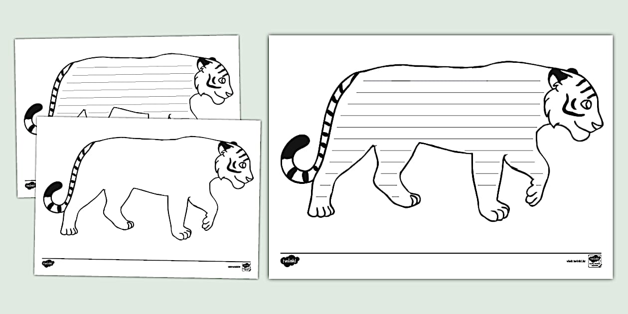 호랑이 템플릿 | Tiger Writing Template (Teacher-Made)