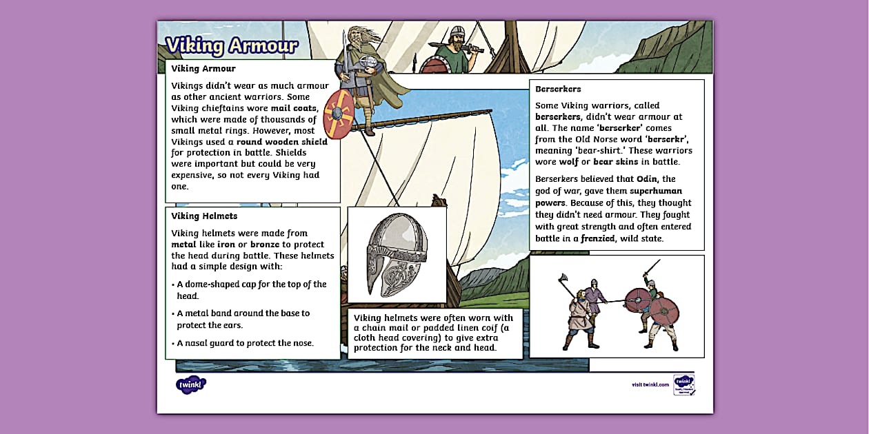 Viking Armour Fact File (teacher made) - Twinkl