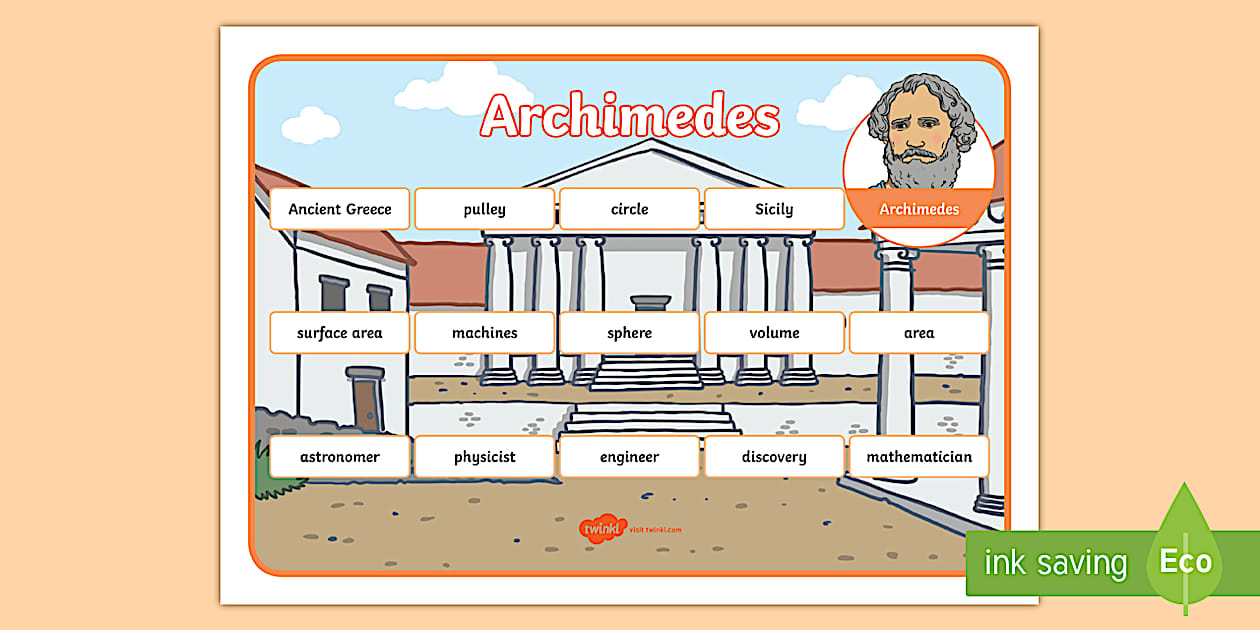 Cursive Archimedes Word Mat (teacher made) - Twinkl