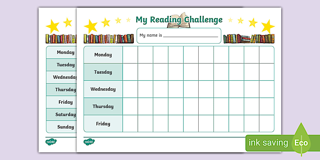 Reading Challenge Reward Chart (teacher made) - Twinkl