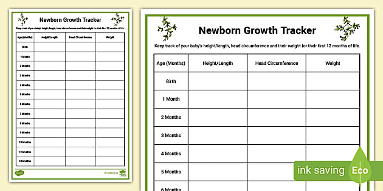 Newborn Growth Tracker | Newborn and Baby Information