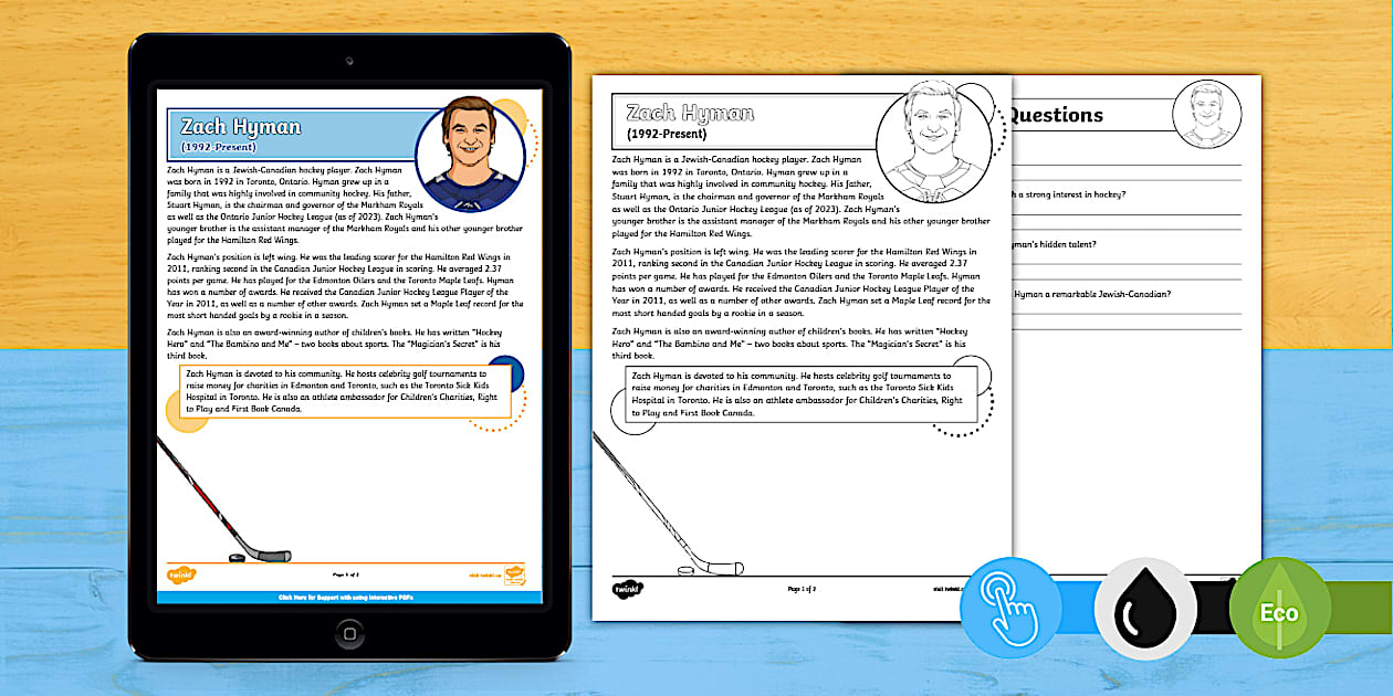 Remarkable Jewish Canadian: Zach Hyman Reading Comprehension