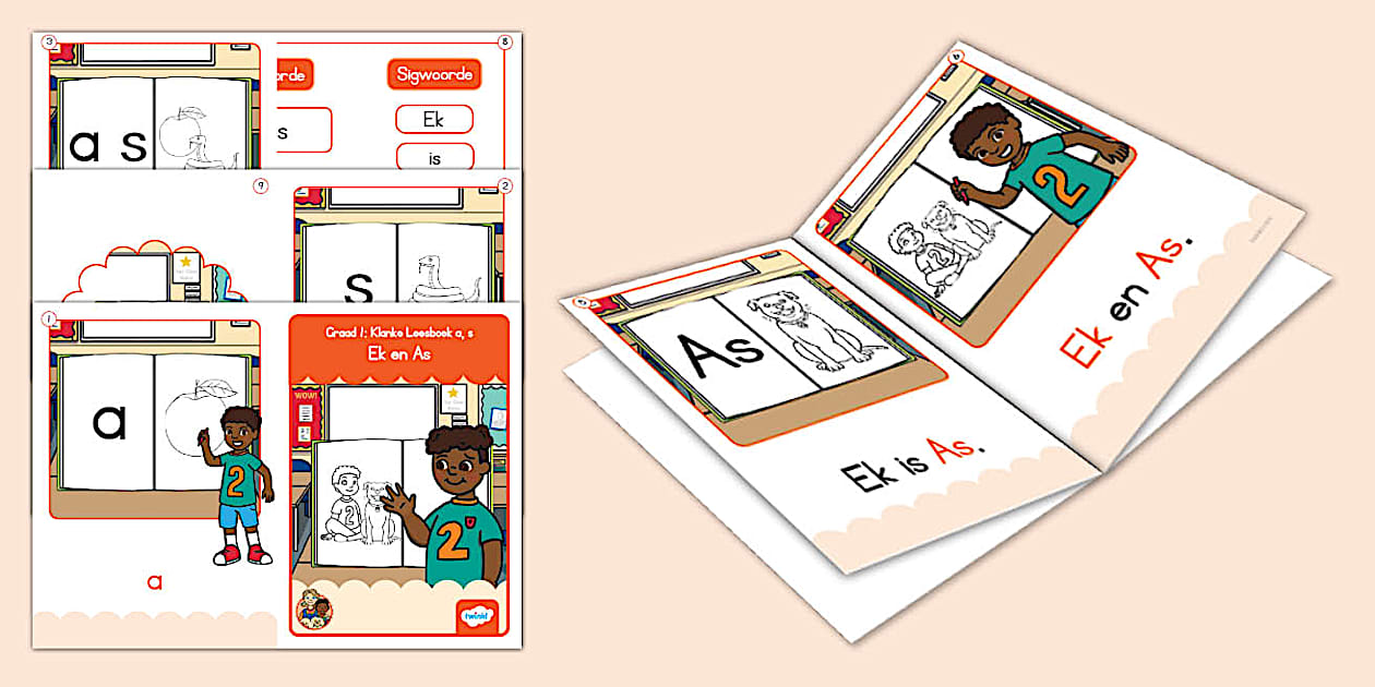 Graad 1 Klanke Leesboek a, s (teacher made) - Twinkl