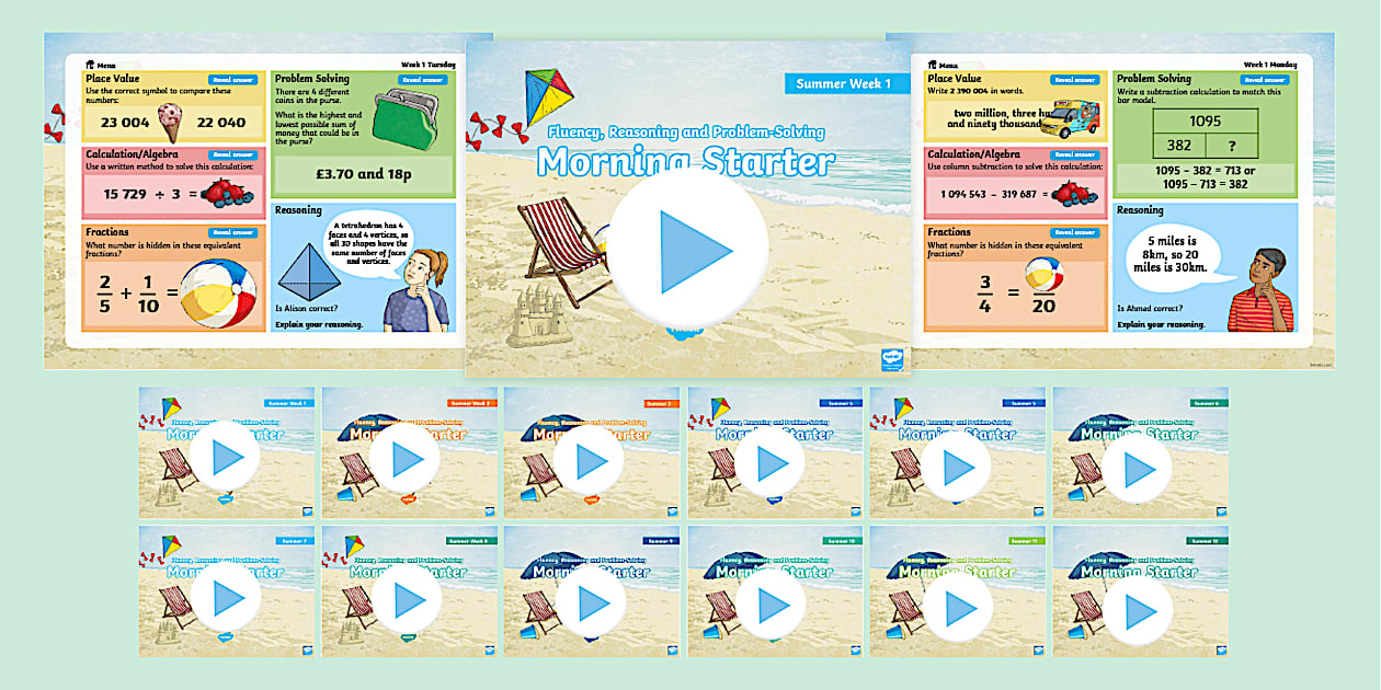 👉 Year 6 Maths Summer Morning Starter Bumper Pack - Twinkl