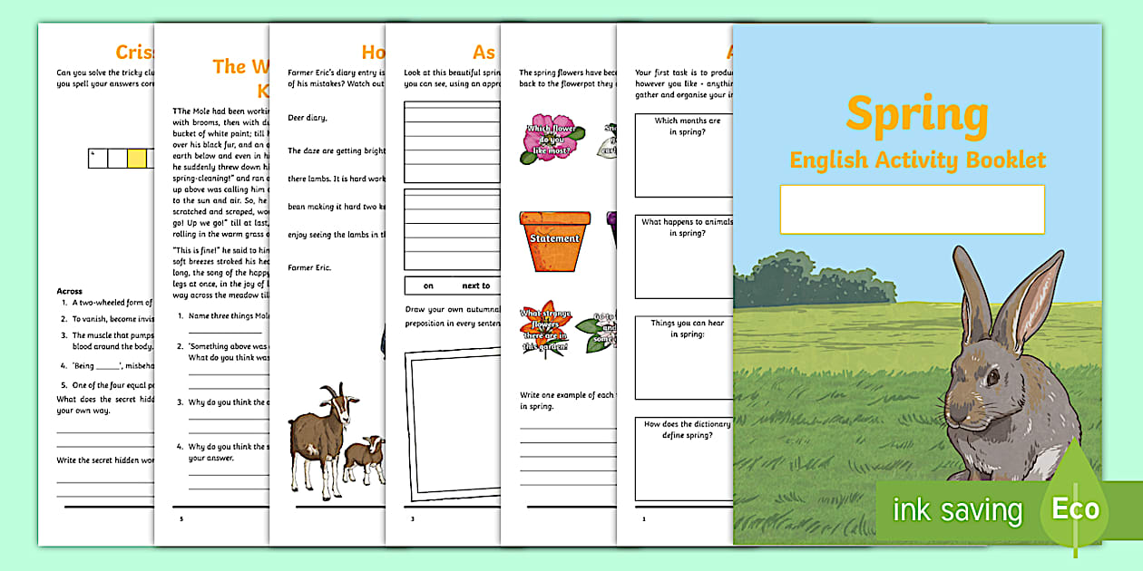Year 3 English Worksheet PDF | Spring-Themed Activities