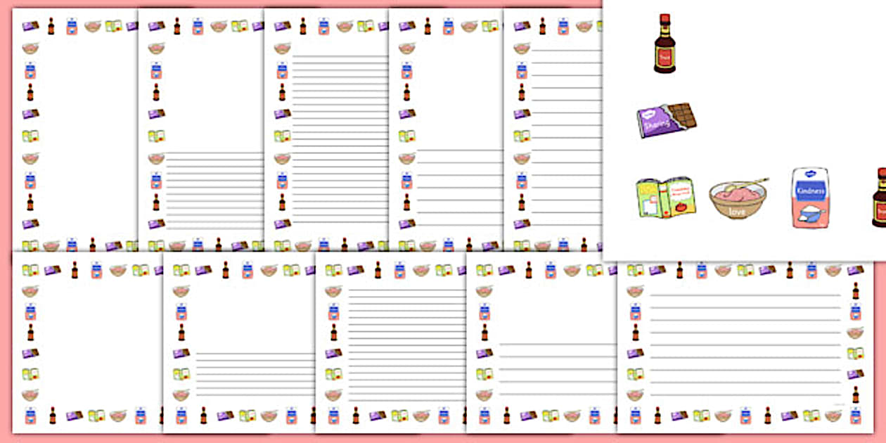 Editable Friendship Recipe Page Borders (teacher made)