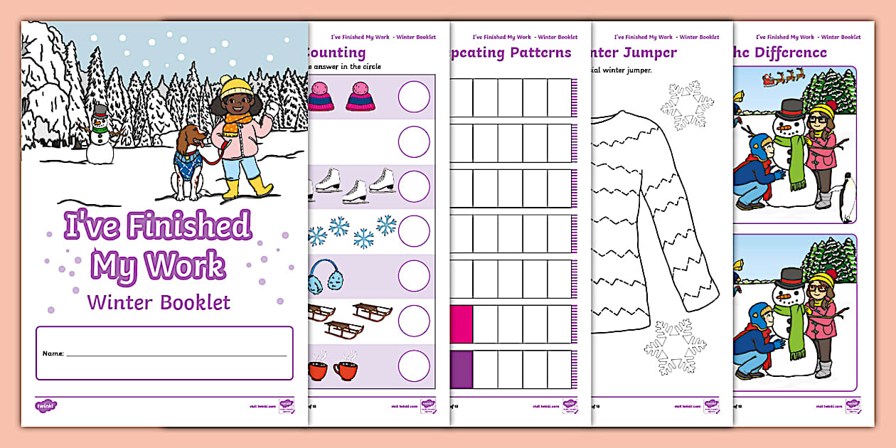 I've Finished My Work Winter Themed Activity Booklet