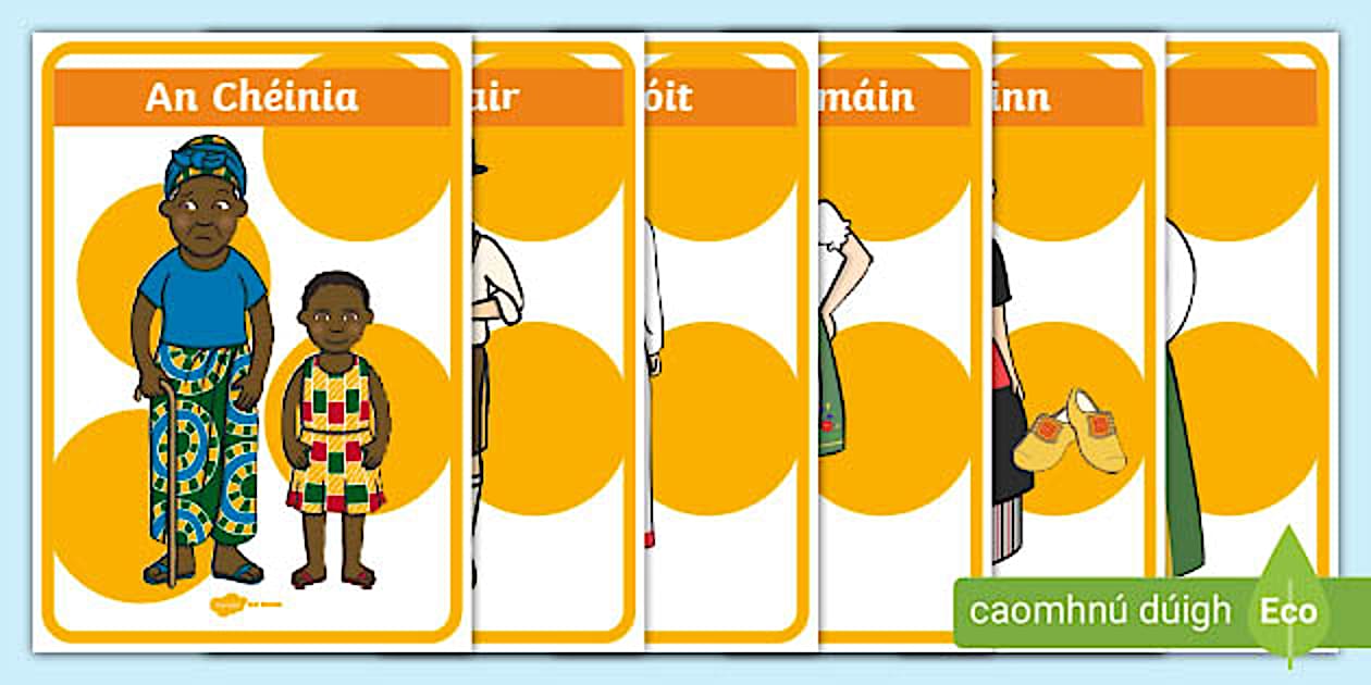 Traditional Clothes From Around The World Display Posters Gaeilge
