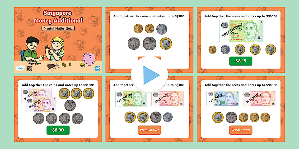 *Singapore Money Addition Mental Maths PowerPoint* - Twinkl