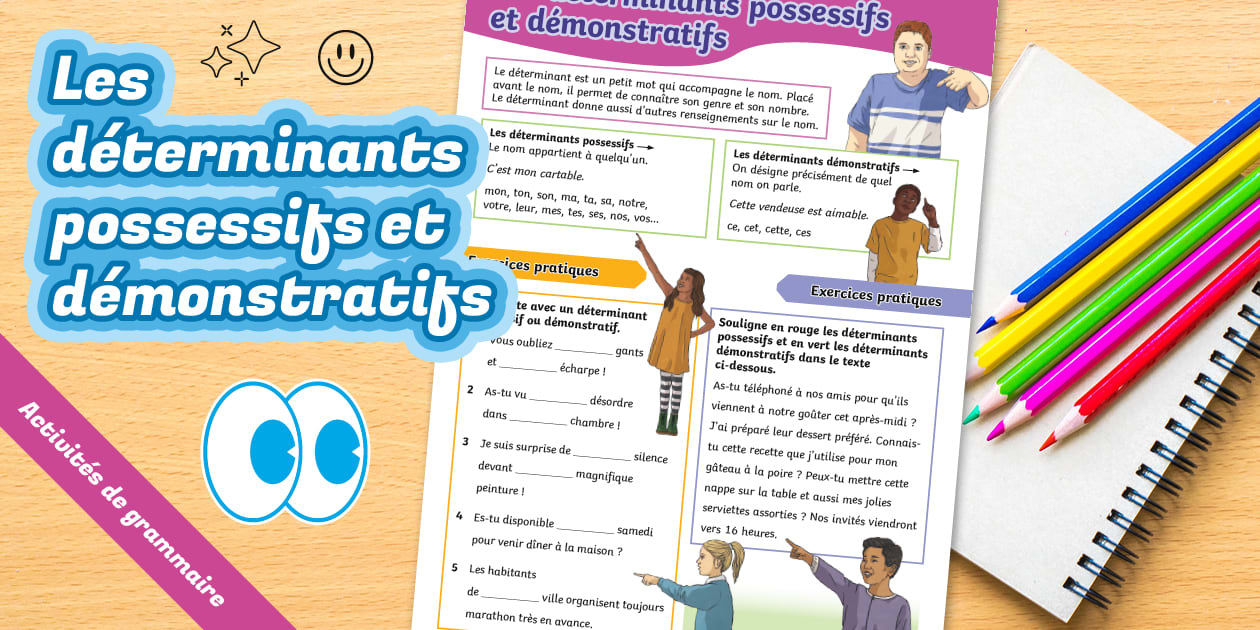 Fiche d'activités : Les déterminants possessifs et démonstratifs