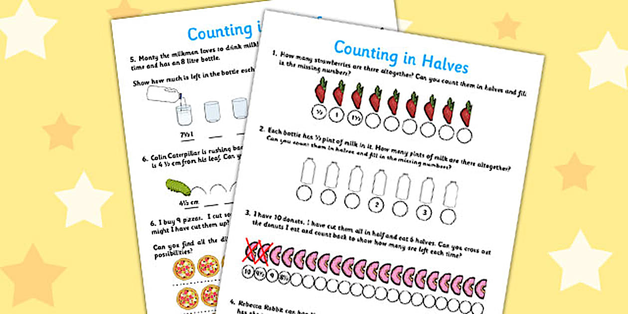 Higher Ability Counting in Halves Worksheet (Teacher-Made)