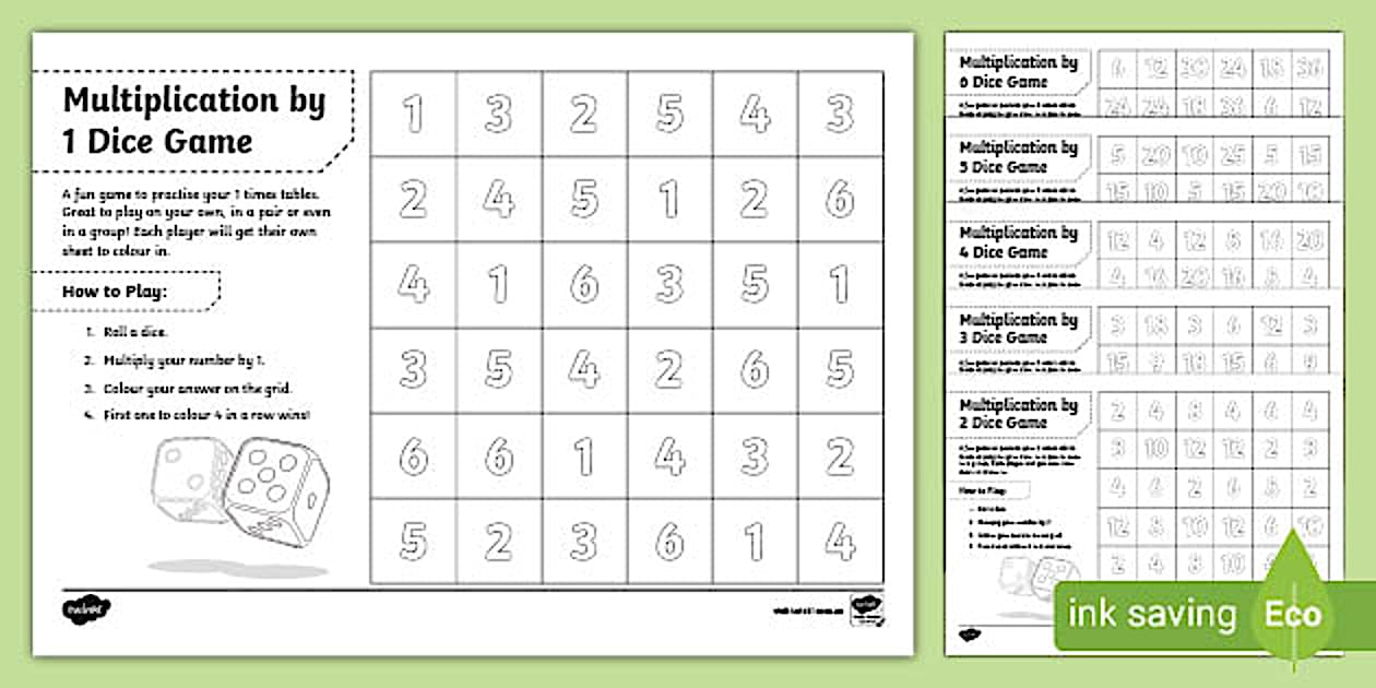 Multiplication Game Worksheet Pack (teacher made) - Twinkl