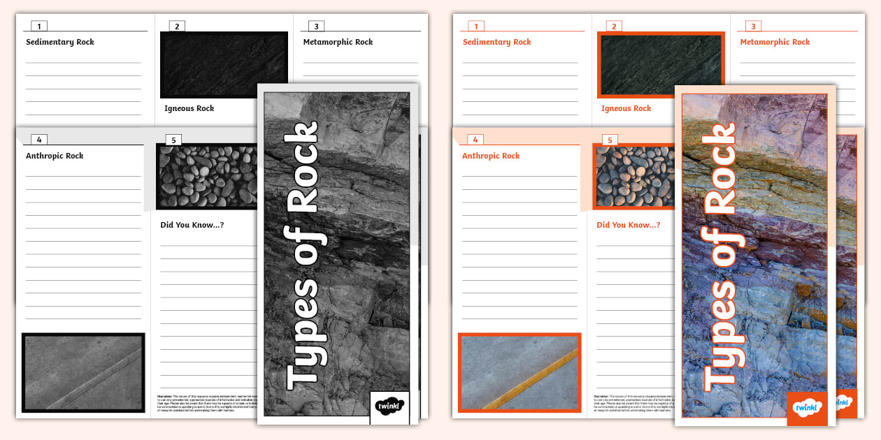 Types of Rock Leaflet Template - Twinkl Science - Twinkl