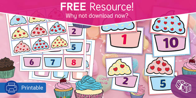 FREE! - Valentine Cupcakes Number Matching - Valentine’s Day Quick ...