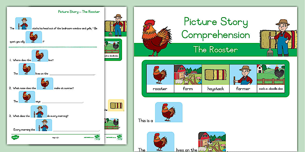Picture Story Comprehension- The Rooster - Twinkl