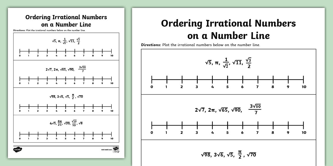Eighth Grade Ordering Irrational Numbers on a Number Line