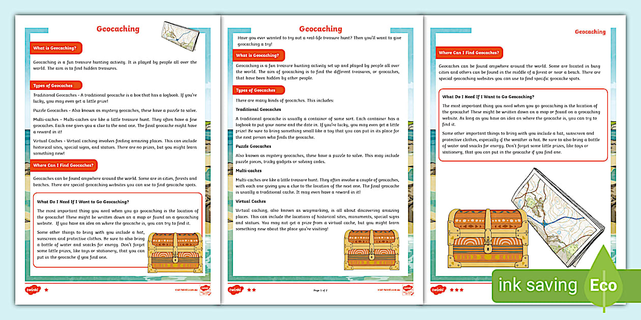 Geocaching Differentiated Fact Files (Teacher-Made) - Twinkl