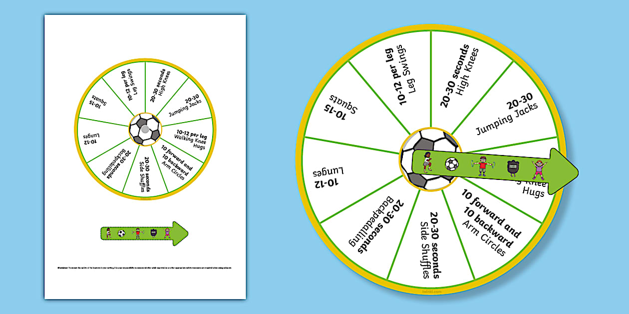 Football Warm-up Spinner Game (professor feito) - Twinkl