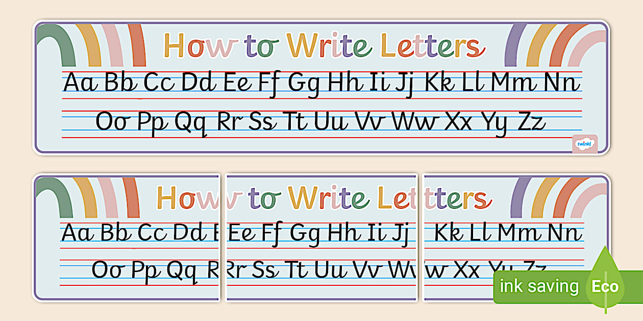 👉 Muted Rainbow Themed Cursive Alphabet Banner - Twinkl